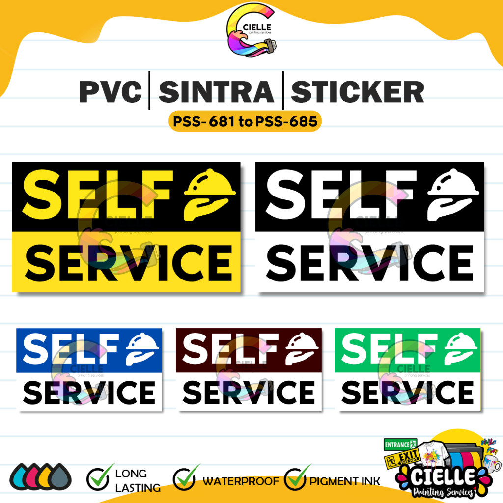PVC │ SINTRA │ STICKER SIGNAGES (PSS-681 to PSS-685) - SELF-SERVICE ...