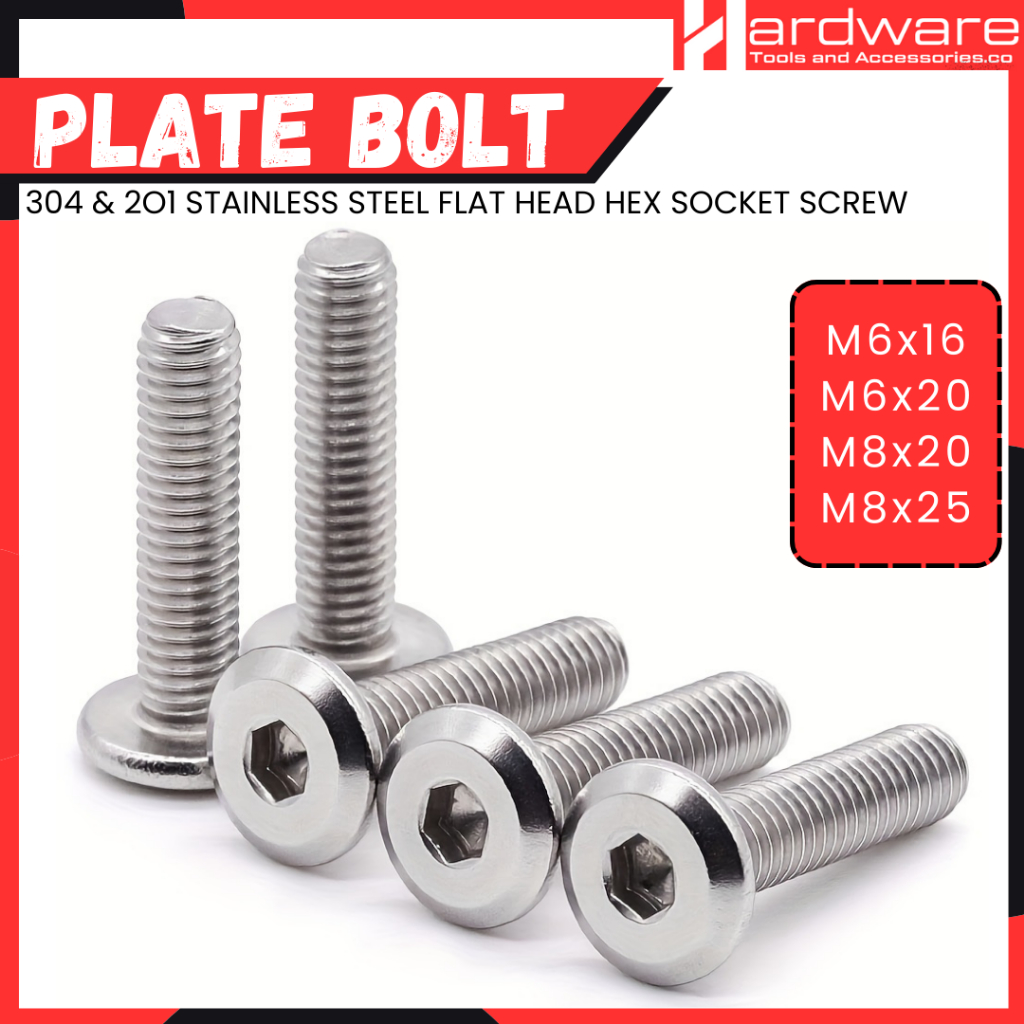 1PC Plate bolt Plaka bolt universal for Motorcycle and Car M6 M8 Allen ...