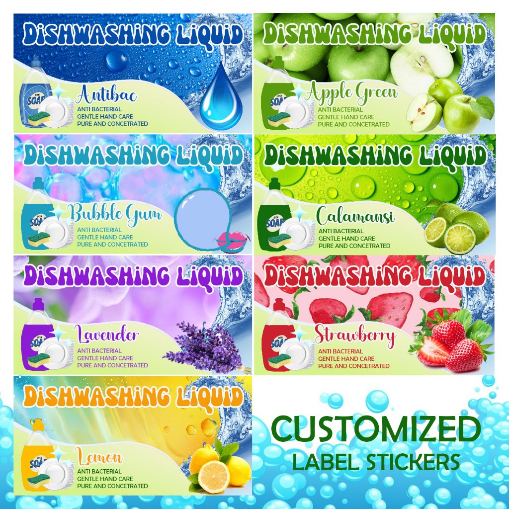 10PCS STICKER LABELS FOR DISHWASHING LIQUID | Shopee Philippines