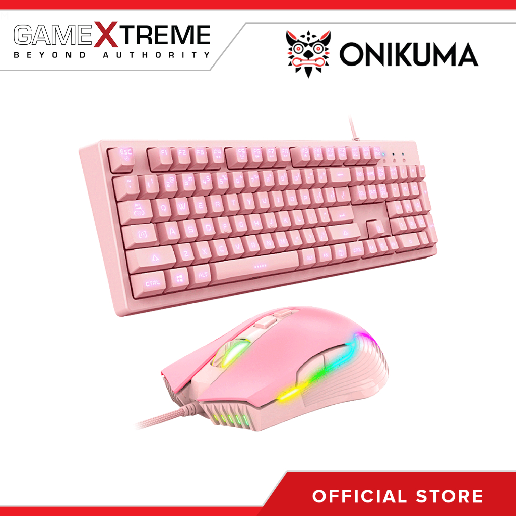 Onikuma G25 and CW905 Wired Gaming Keyboard Mouse Pink Set | Shopee ...