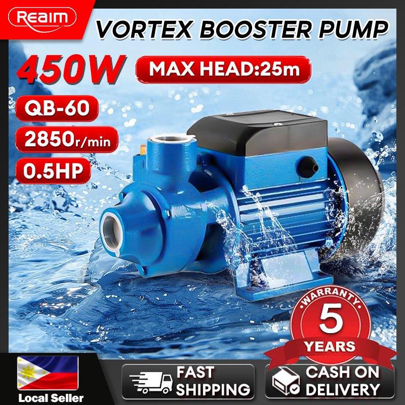 REAIM Booster Pump 0.5HP Water Pump for flood 450W Jet Vortex Electric ...