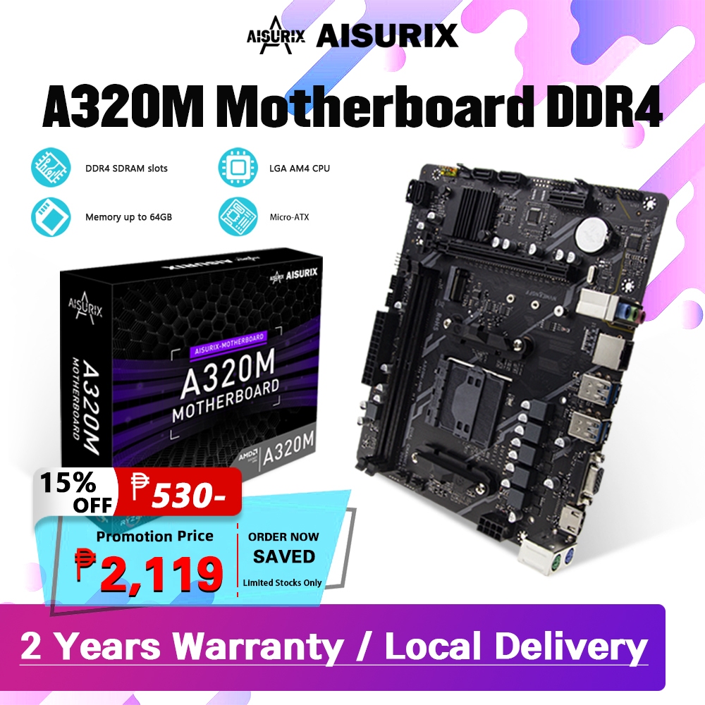 AISURIX A320M Motherboard ATX Support DDR4 Memory Socket AM4 Mobo SATA ...