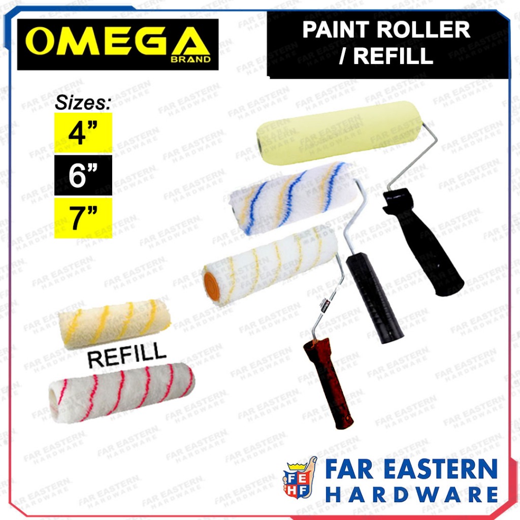 OMEGA Finishing Paint Brush Mini Baby Roller | Refill 4" | 6" | 7 ...
