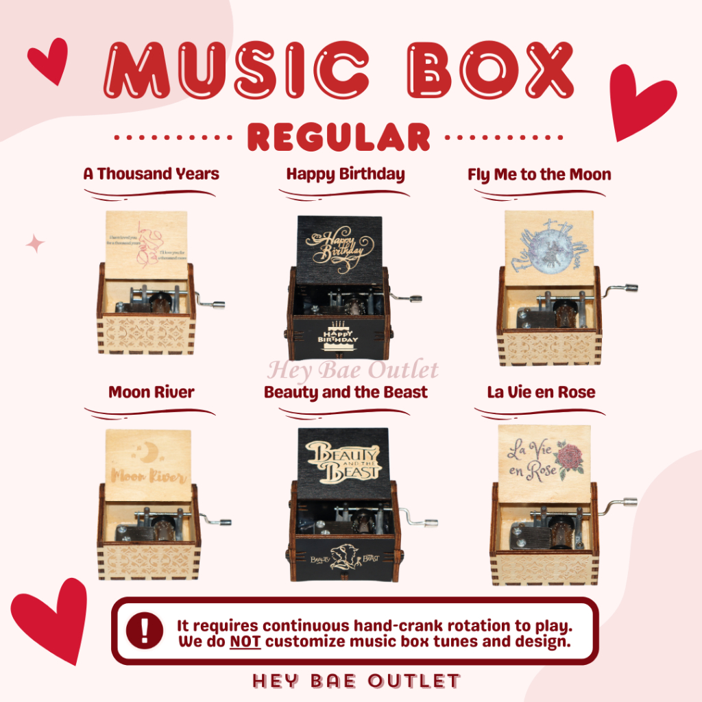 HEY BAE OUTLET REGULAR MUSIC BOX READY STOCK! | Shopee Philippines