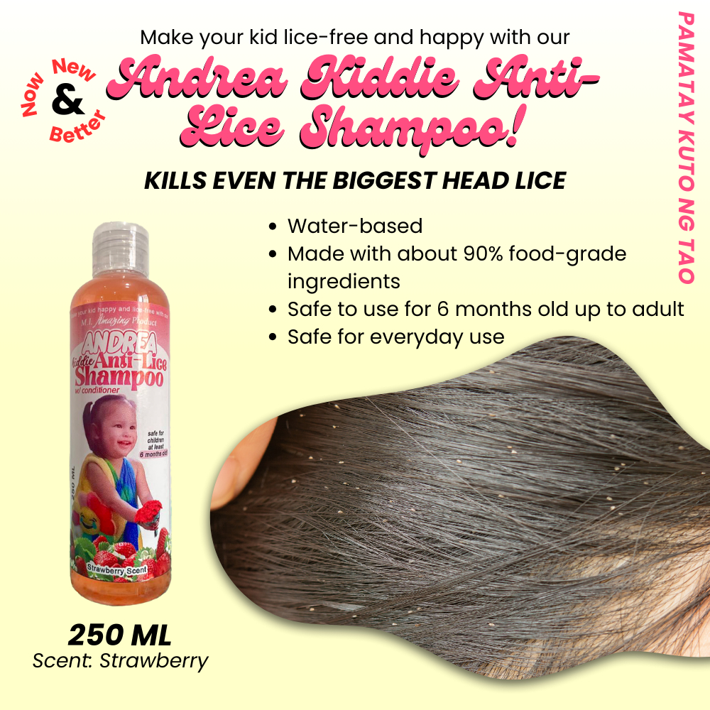 250 ML Andrea Kiddie Anti-Lice Shampoo / Pamatay Kuto | Shopee Philippines