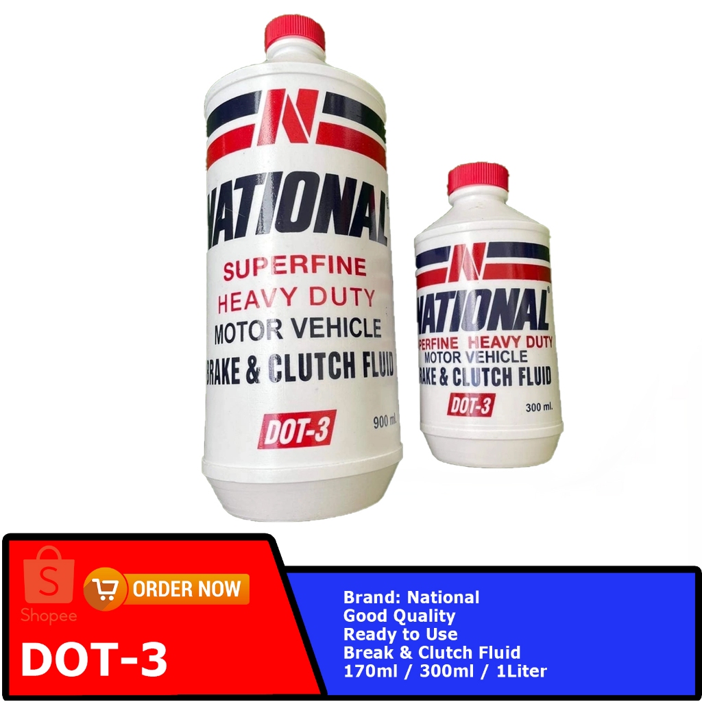 Authentic Heavy Duty National Brake and Clutch Fluid DOT-3 170ML to 1L | Shopee Philippines
