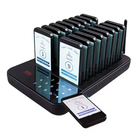 Wireless Restaurant Pager System 16 Pagers Queue Paging System | Shopee ...