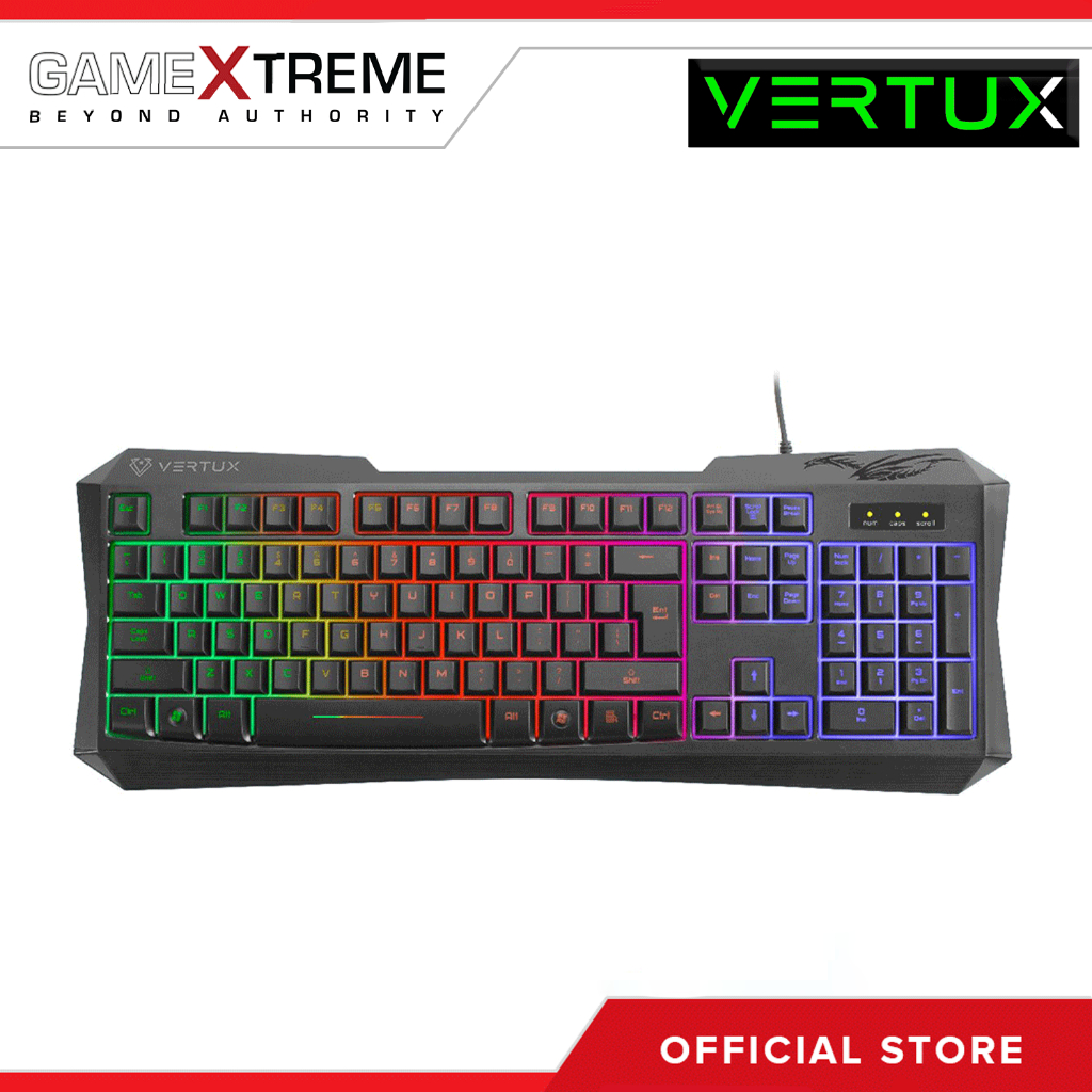 Vertux Radiance Ergonomic Backlit Wired Gaming Keyboard | Shopee ...