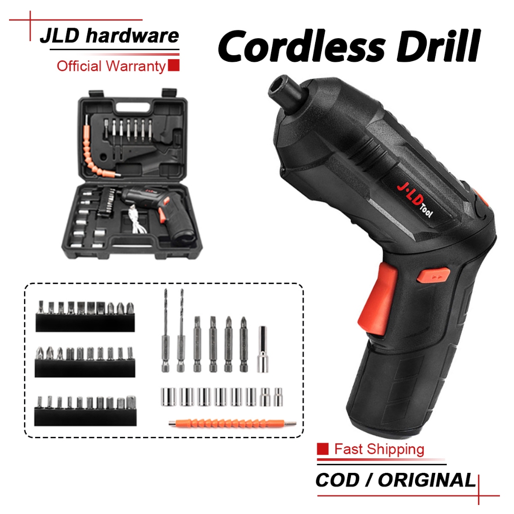JLD 4.2V Foldable Electric Screwdriver Tool Kit Cordless Drill Driver ...