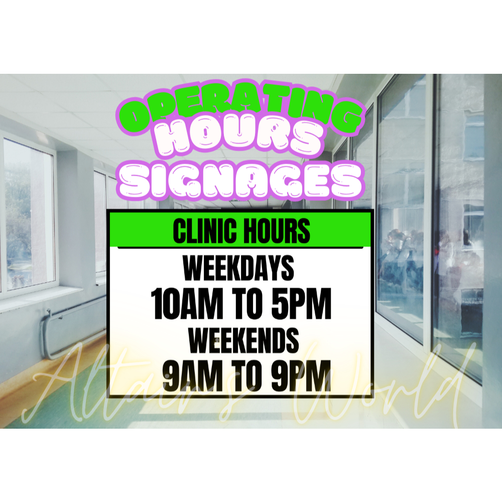 Personalized Business Hours Signage – Custom Store Hours Sticker ...
