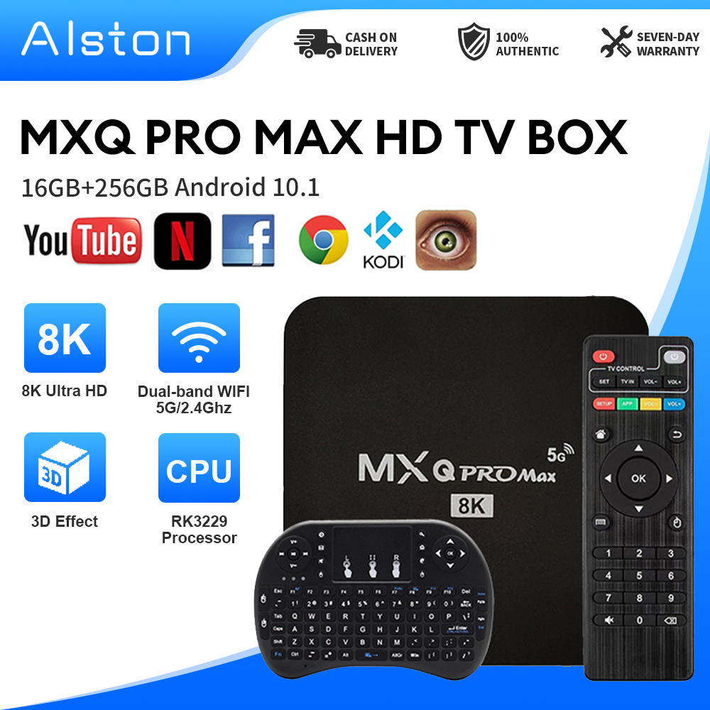 NEW MXQ PRO MAX 8K HD TV BOX 16+256G Android Smart tv box 2.4GHz+I8 ...