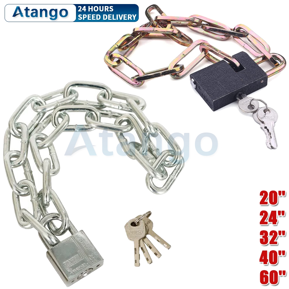 Multi-Purpose Iron Chain Lock With Key Gate Long Chain Door Lock ...