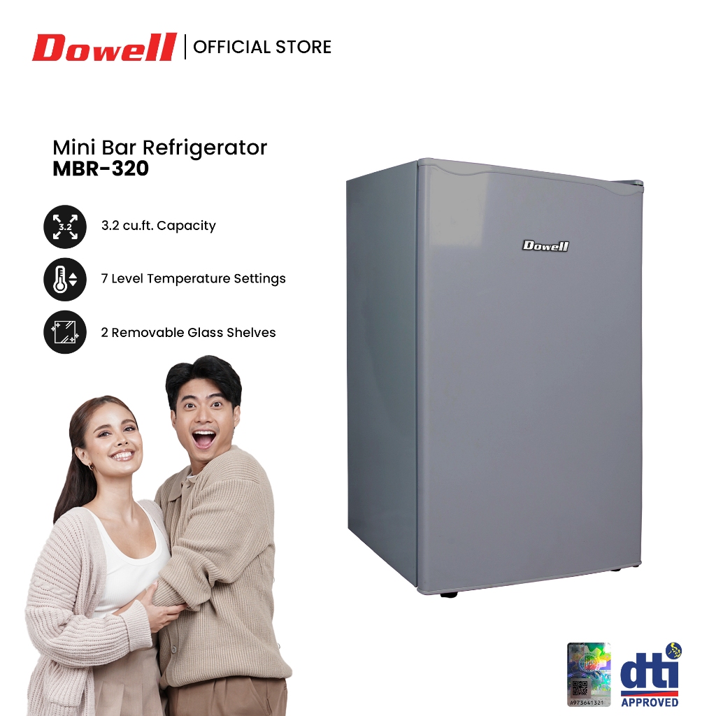 Dowell Mini Bar Refrigerator Reversible Door 3.2 Cu.ft. Capacity MBR ...