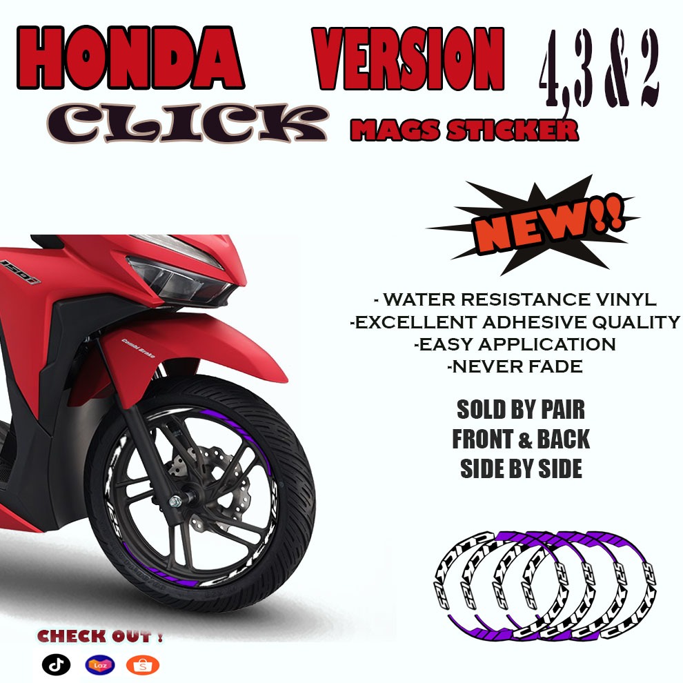 CLICK NEW MAGS STICKER FOR VERSION 4,3 AND 2 /HONDA CLICK STICKERS ...