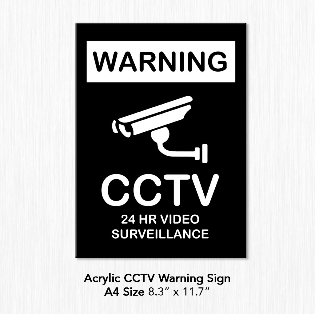 CCTV A4 Size Signage Warning Elegant Acrylic Door Room Signage for ...