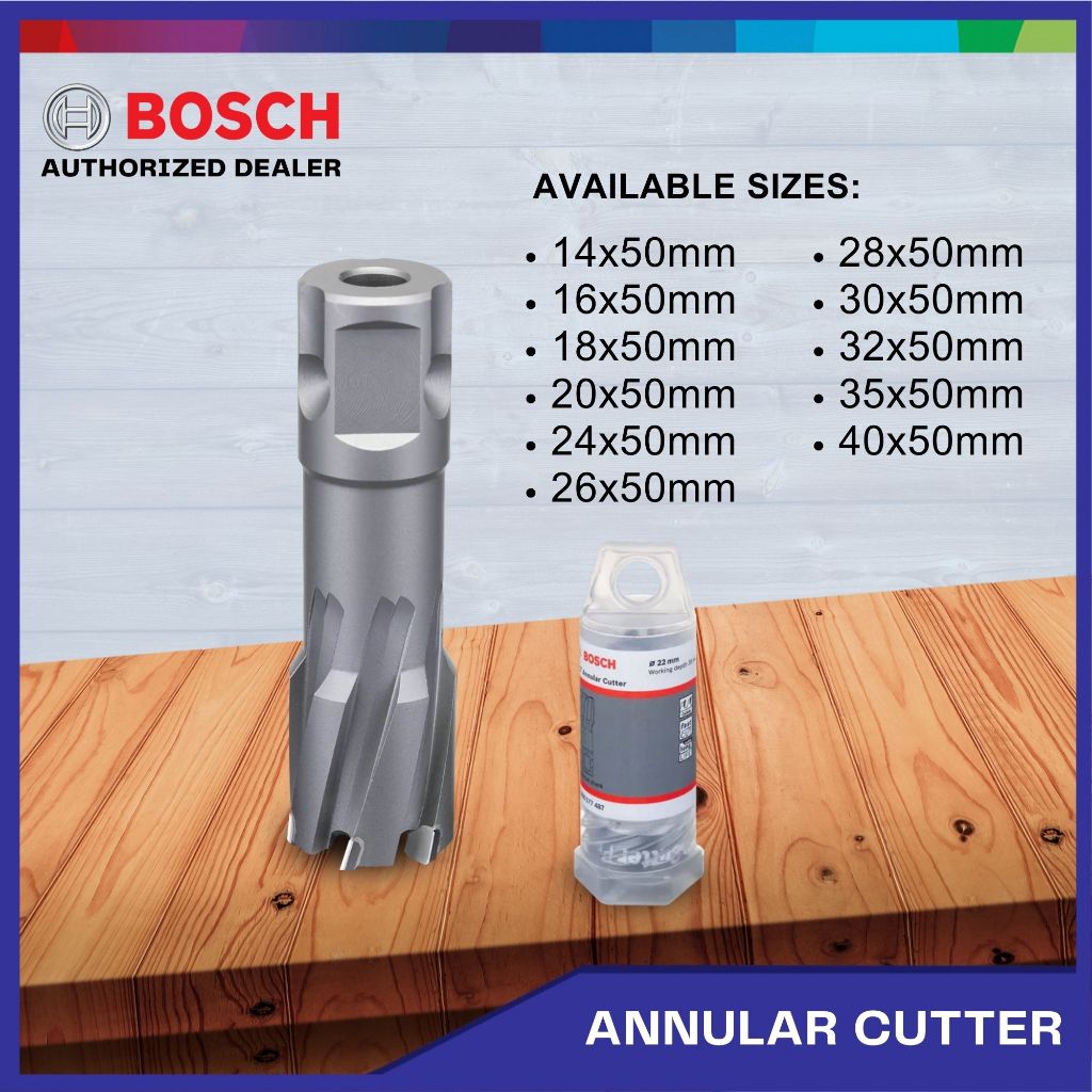 Bosch TCT Annular Cutter Tungsten Carbide Tip (Sizes mm: 14,16,18,20,22 ...