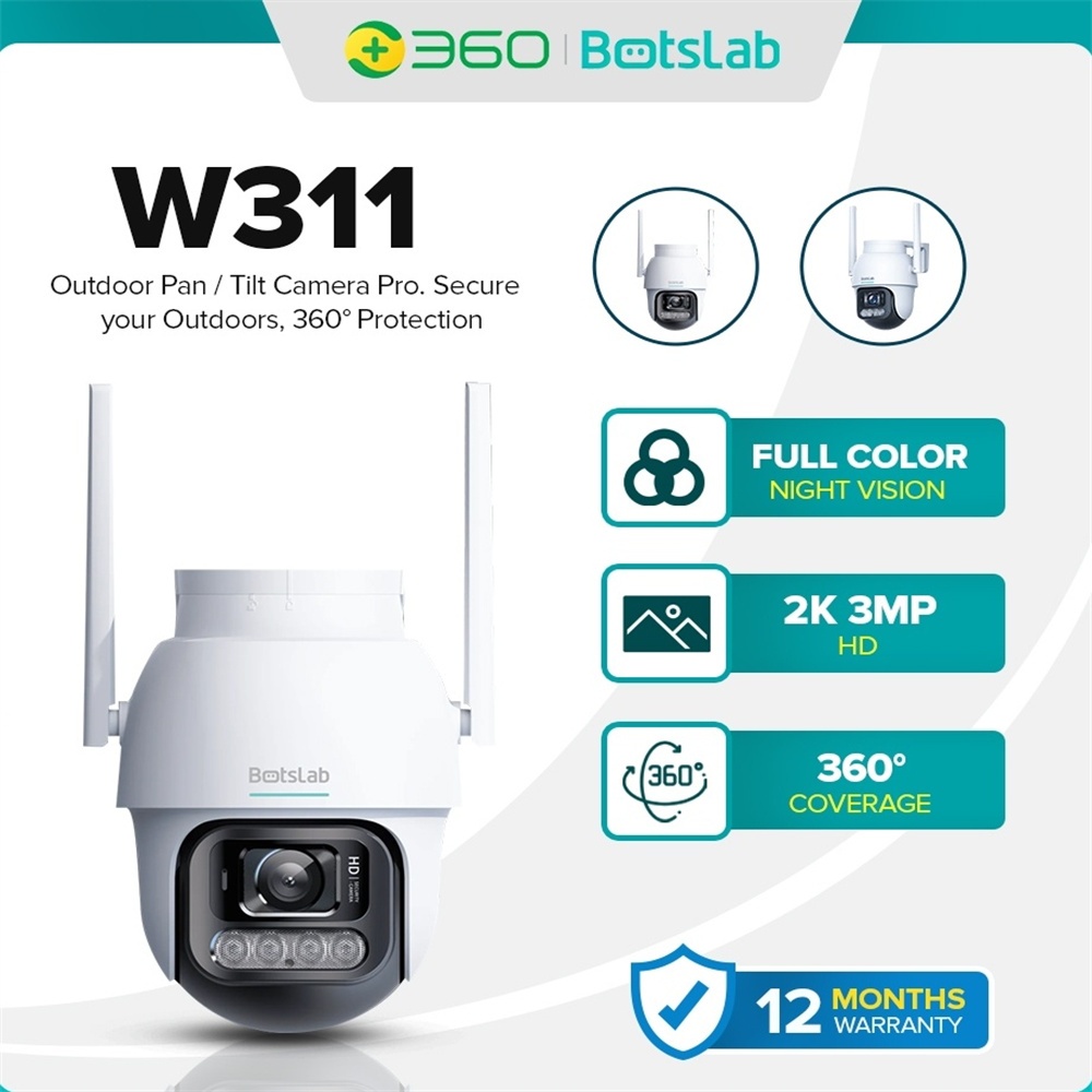 Botslab W311 CCTV Outdoor Camera Pan & Tilt 360 Degree Viewing Angle ...
