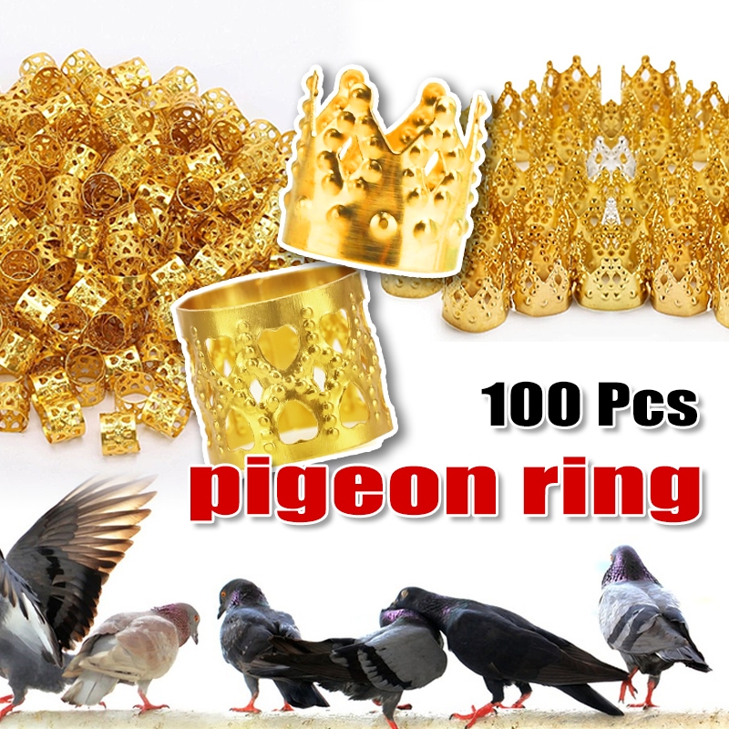 100Pcs Crown Pigeon Ring New Crown Golden Pigeon Ring 2025 King Ring ...