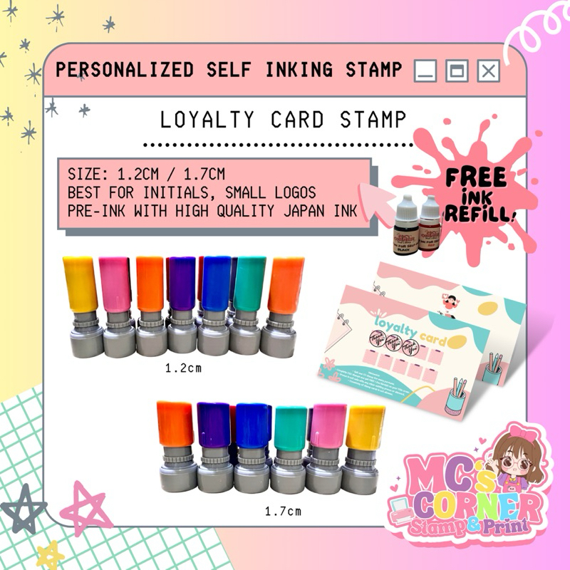 LOYALTY CARD STAMP | ROUND STAMP | LOGO STAMP WITH FREE INK | Shopee ...
