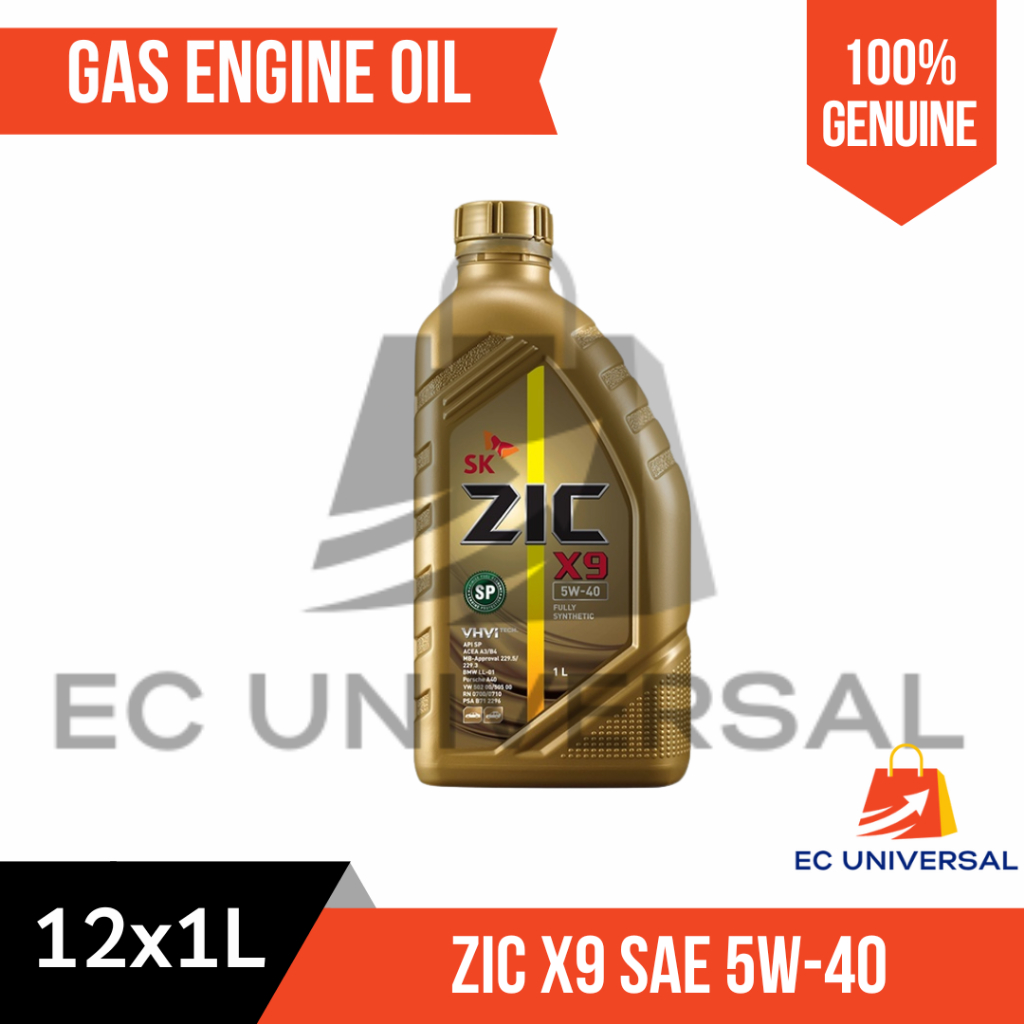 SK ZIC X9 5W-40 Fully Synthetic Car Engine Oil 12X1 1 Liter BOX| EC UNIVERSAL | Shopee Philippines