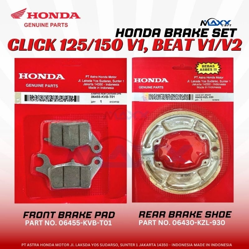 Honda Brake Pad(06455-KVB-TO1) and Brake shoe( 06430-KZL-930) | BEAT V1 ...