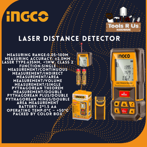 INGCO LASER DISTANCE DETECTOR | HLDD1008 | MERVILLE | ING-POWERTOOLS ...