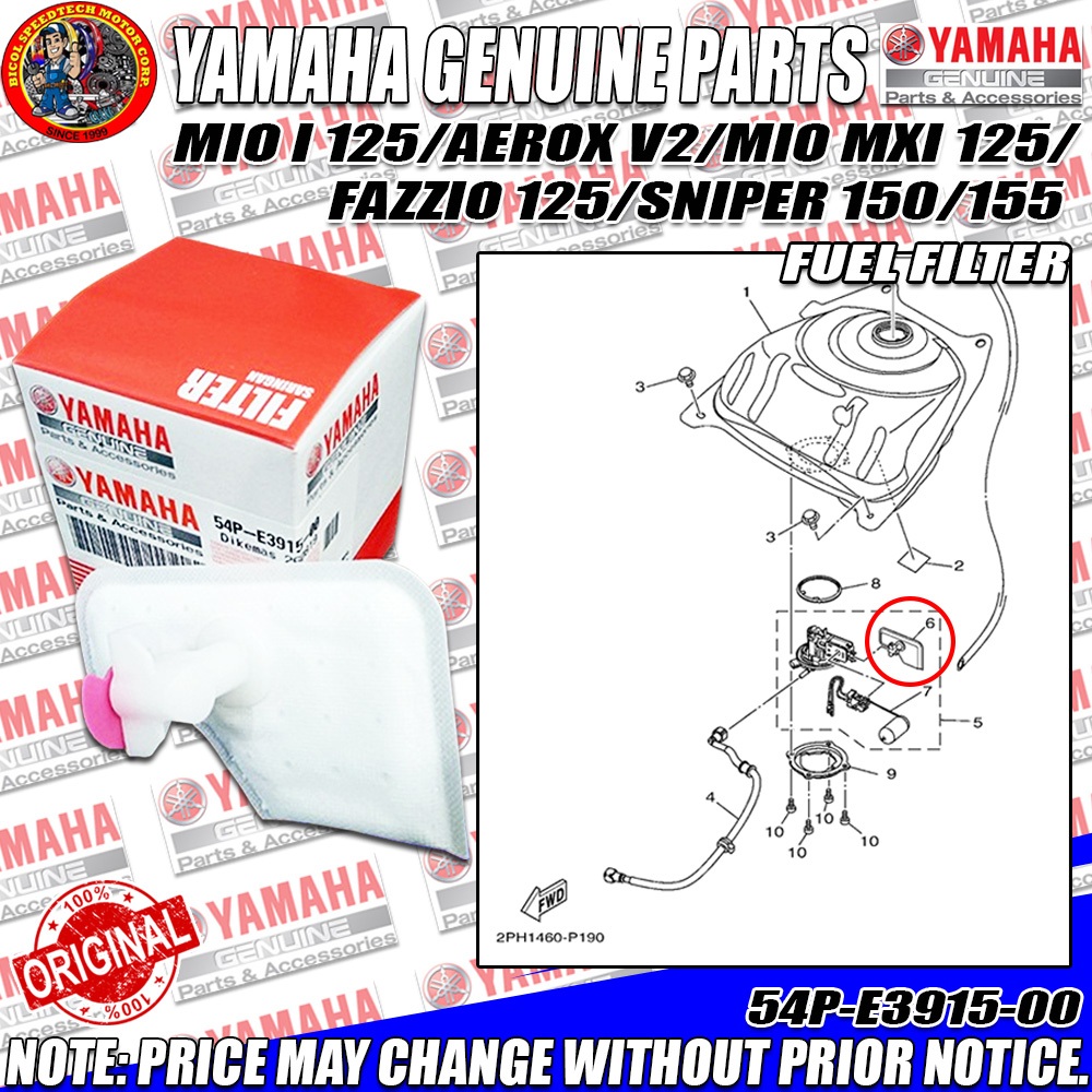 MIO I 125/AEROX V2/MIO MXI 125/FAZZIO 125/SNIPER 150/155 FUEL FILTER ...