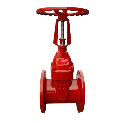 Red Gate Valve Flange Type Non Rising Stem Soft Sealing Ductile Cast ...