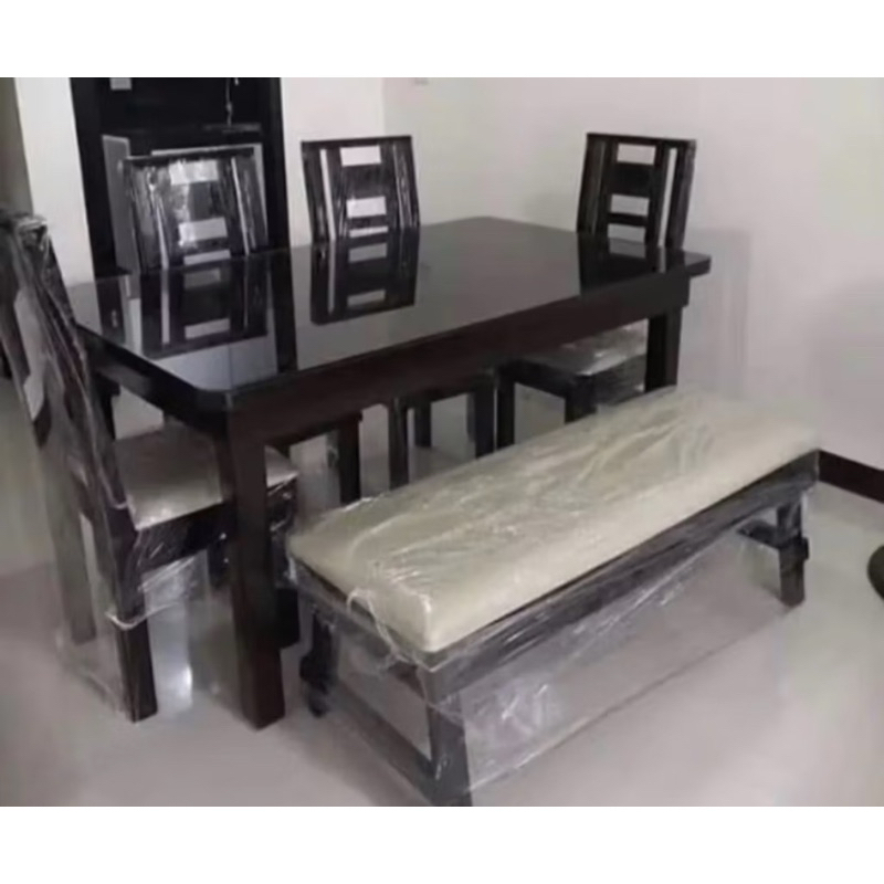 Brand new 6 seater sala set with top glass dining table | Shopee ...