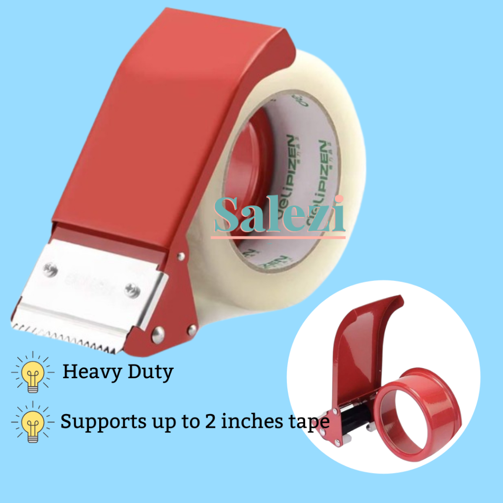Heavy-Duty Metal Packaging Tape Dispenser with Cutter – 2" Tape Cutter ...