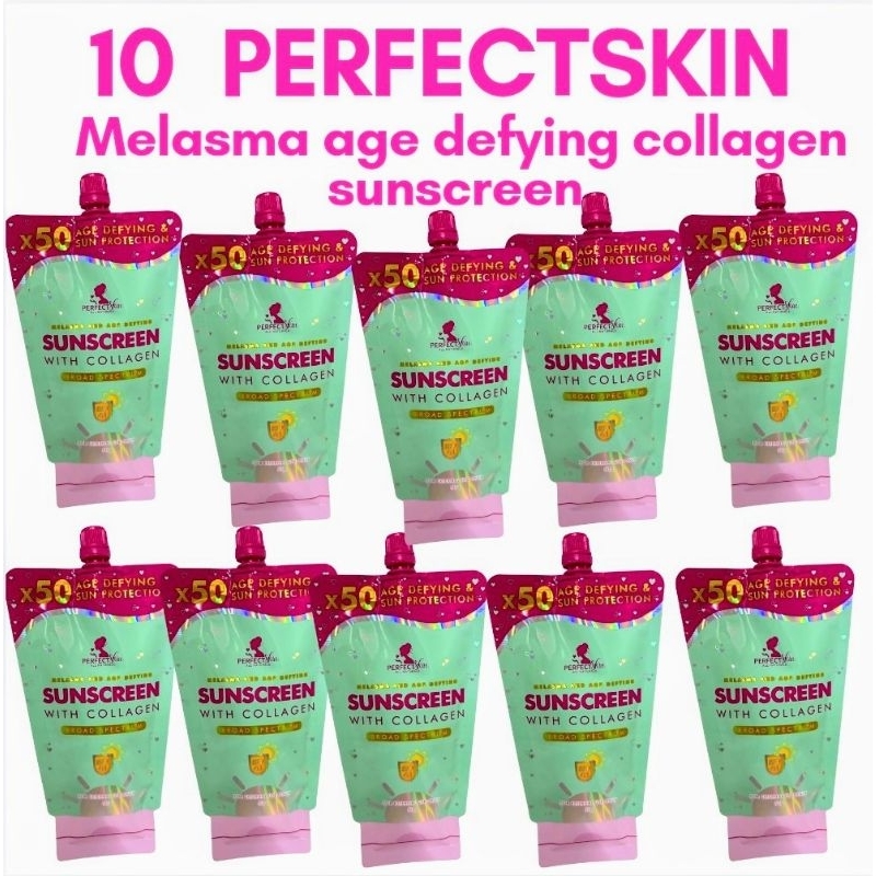 bundle 10 pcs perfect skin melasma collagen age defying sunscreen 50g ...