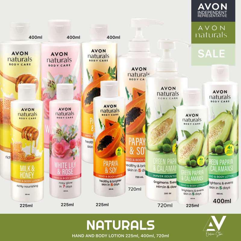 AVON Naturals Hand and Body Lotion 225ml, 400ml, 720ml | Shopee Philippines