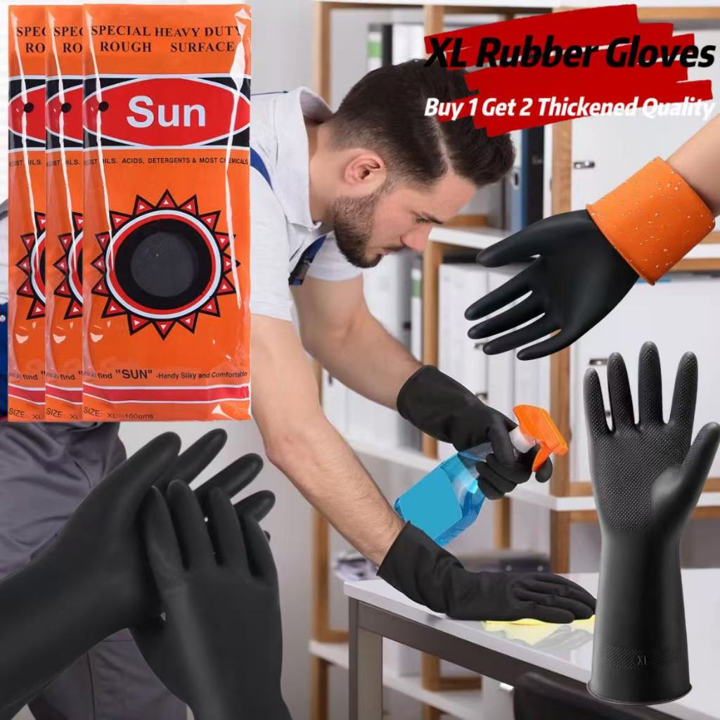 Sun rubber gloves for washing clothes makapal chemical gloves laundry gloves cleaning gloves for ...