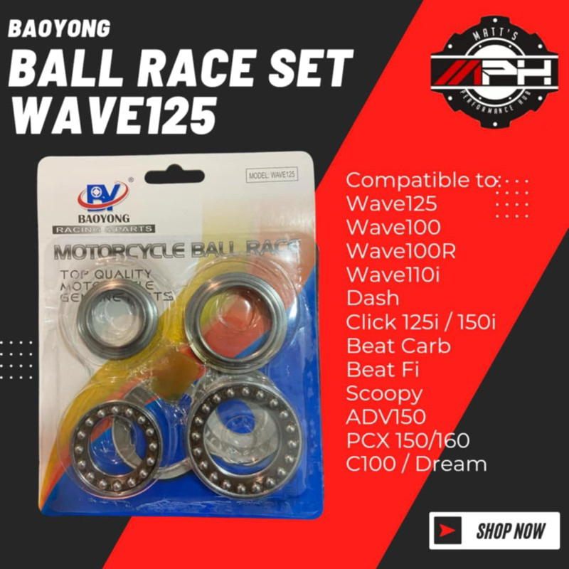 Baoyong Ball Race Set Wave125 / Dash / Click / Beat / ADV / PCX / C100 ...
