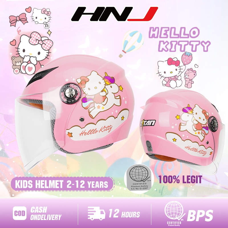 HNJ Motorcycle Child Helmet A4-001-K Half Face Helmet for Kids Hello ...