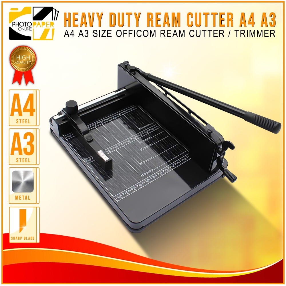 Officom Heavy Duty Ream Cutter A3/A4 Size Black Base Bond Paper & Book ...