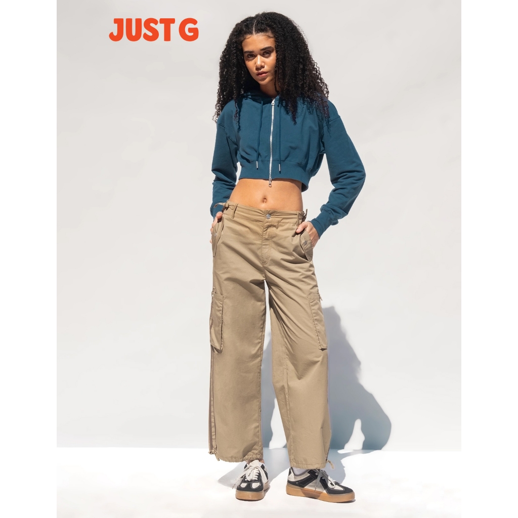 Just G Double Zip Cropped Hoodie | Shopee Philippines