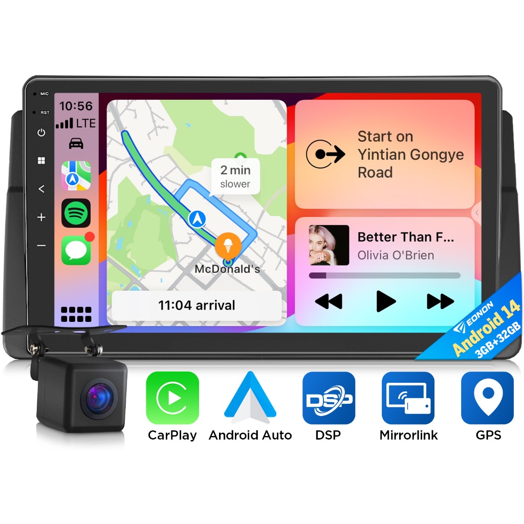 Eonon Android 14 BMW E46 Android Head Unit Apple CarPlay Android Auto ...