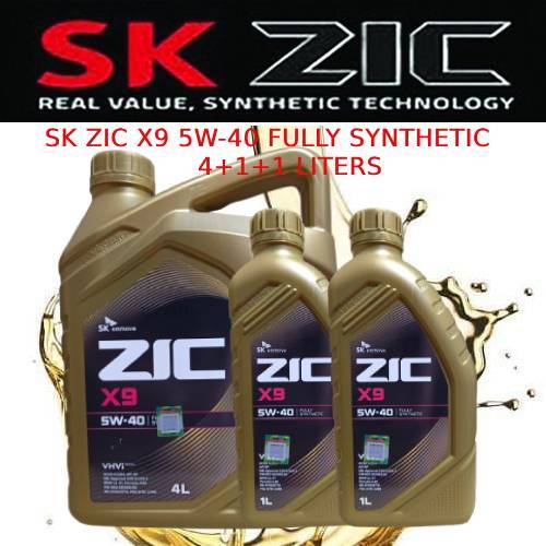 SK ZIC X9 5W-40 Fully Synthetic Car Engine Oil 6 Liters | Shopee Philippines