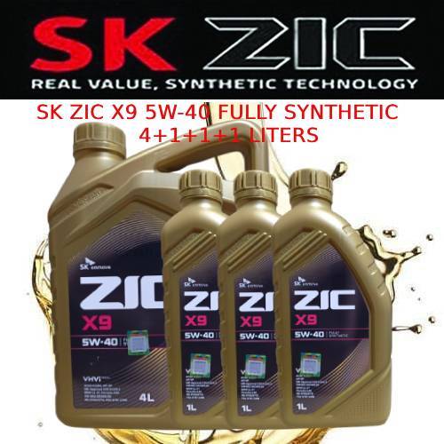 SK ZIC X9 5W-40 Fully Synthetic Car Engine Oil 7 Liters | Shopee Philippines