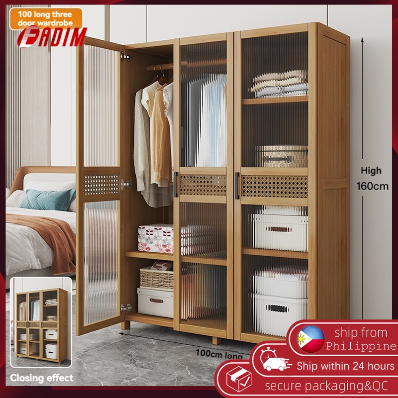 Solid Wood Wardrobe Simple Wardrobe Hanging Wardrobe Storage Cabinet ...