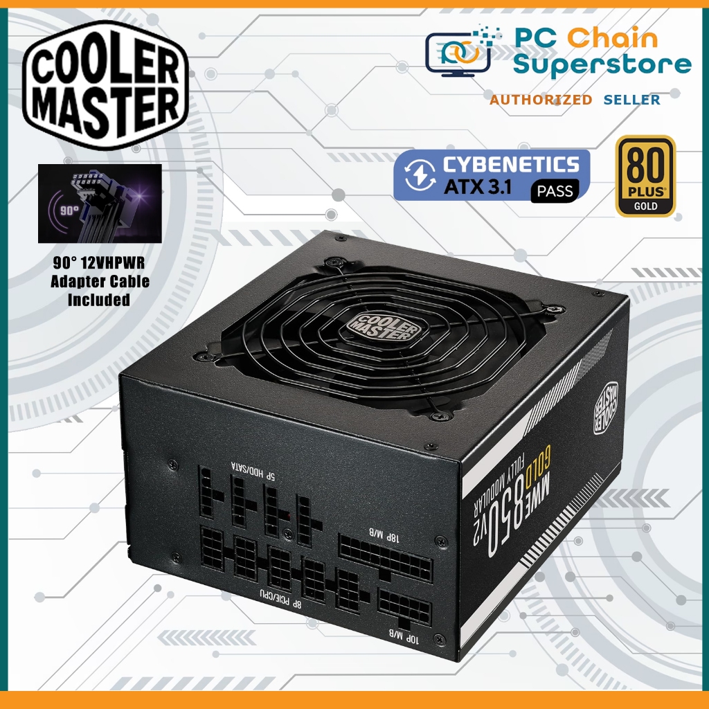 Cooler Master MWE 850w 80+ Gold V2 Full Modular ATX 3.1 Power Supply ...