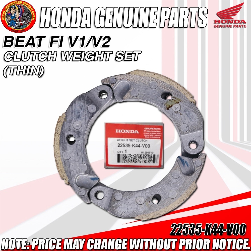 BEAT FI V1/V2 CLUTCH WEIGHT SET (HPI) (Genuine: 22535-K44-V00) | Shopee ...