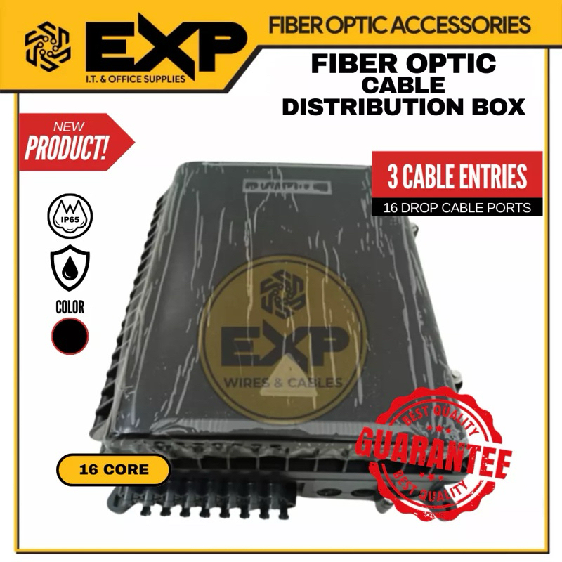 EXP | HW 16 Ports NAP BOX | BLACK | with SS Back Plate + 2pcs 1mtr SS ...