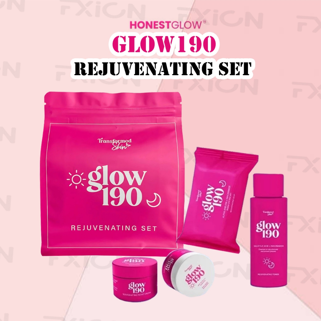 GLOW190 Rejuvenating Set by Honestglow ( New Packaging ) Lightens pimple marks & Dark Spots ...