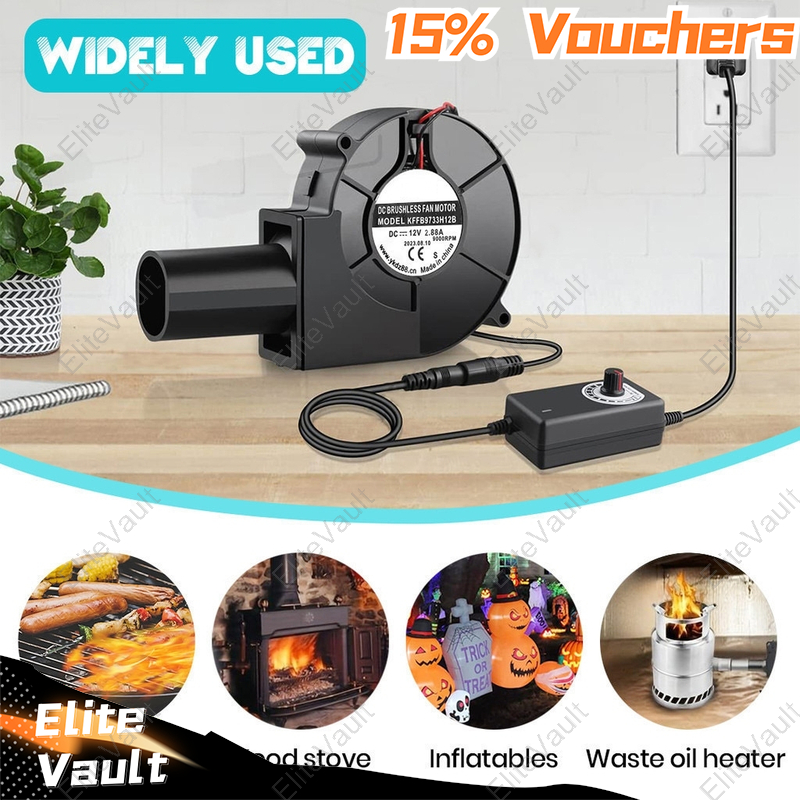 EliteVault Adjustable Speed Electric Blower Fan for Kalan and Barbecue ...