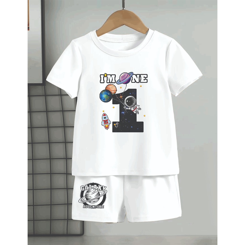 Planets Birthday White Terno Cute Design For Kids Boy | Shopee Philippines