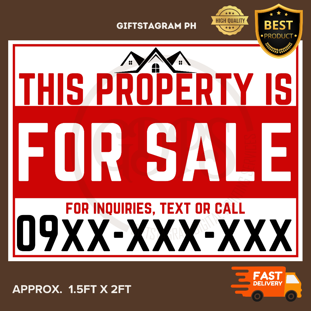 2pcs THIS PROPERTY IS FOR SALE Tarpaulin Signage | PROPERTY FOR SALE ...