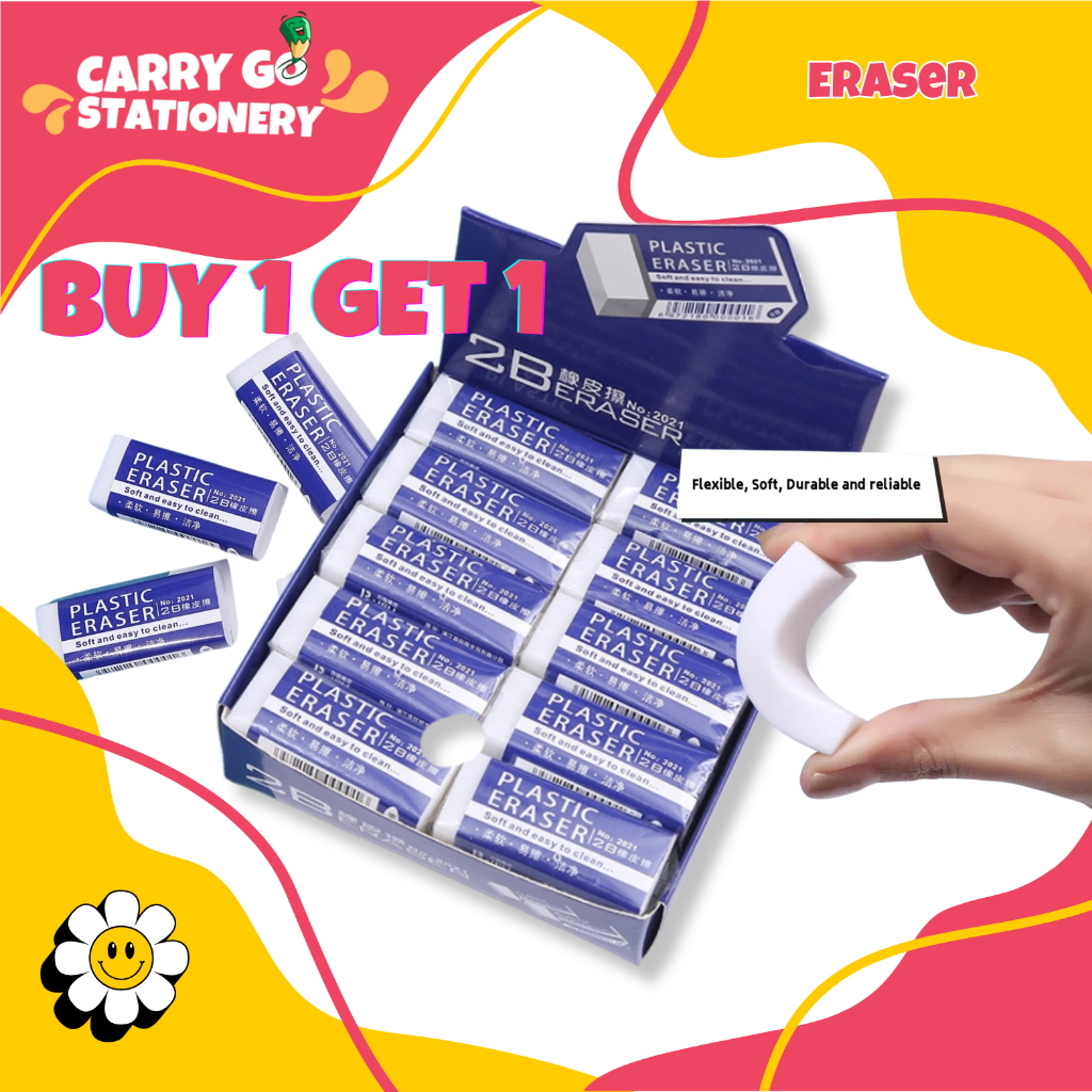 Buy1 Take1 HB White Rectangular Eraser for Art, School, Office, and ...