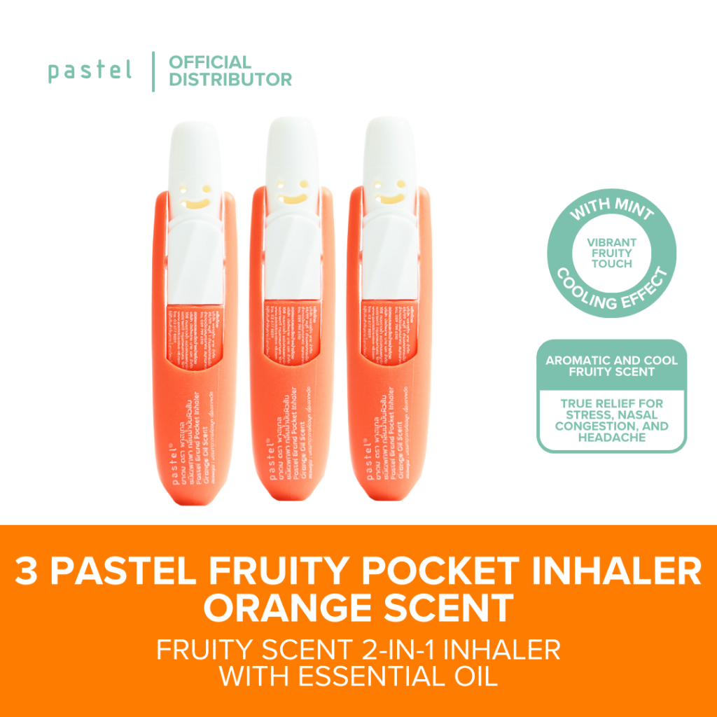 PASTEL Fruity Orange Scent Pocket Inhaler (x3) (1.5ml each) [Menthol ...